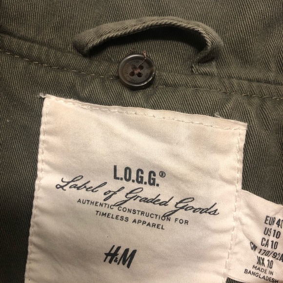 H&M | Jackets & Coats | Hm Logg Military Field Jacket Green | Poshmark